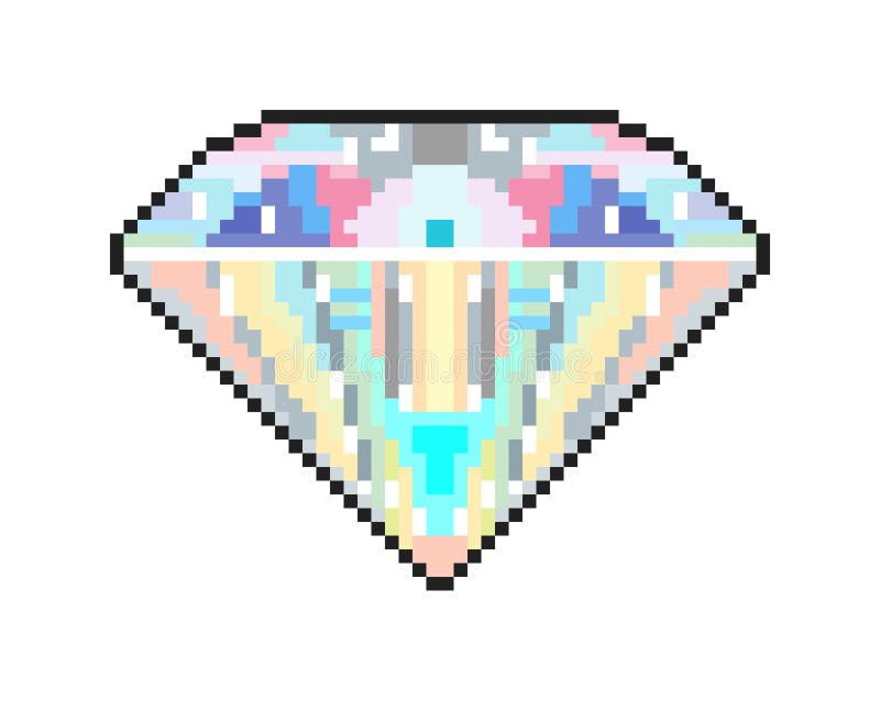 Pixel art diamond gem stock illustration. Illustration of crystal ...