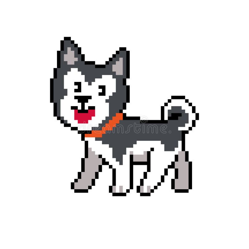Pixel Art Siberian Husky Dog Vector Stock Illustrations – 13 Pixel Art ...