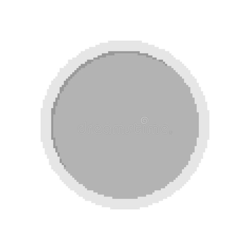 Pixel Art Silver Empty Coin Icon. 8-bit Retro Video Game Style. Blank ...