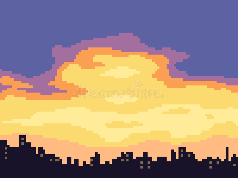Pixel Art Sunset Stock Illustrations – 988 Pixel Art Sunset Stock ...