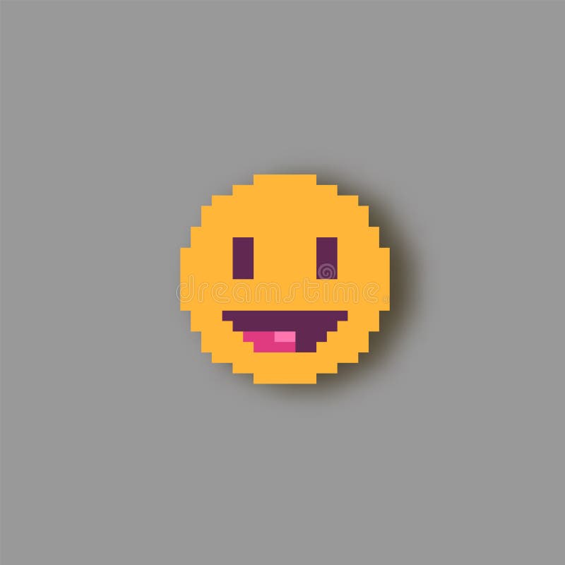 Cute Pixel Emoticons. Set of Emoji. Smile Icons. Pixel Art Vector ...