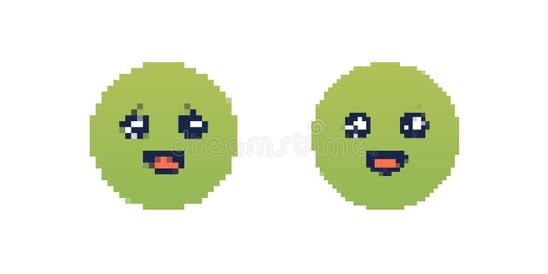 Pixel Art Smiley Faces with Varied Expressions and Simple Design ...