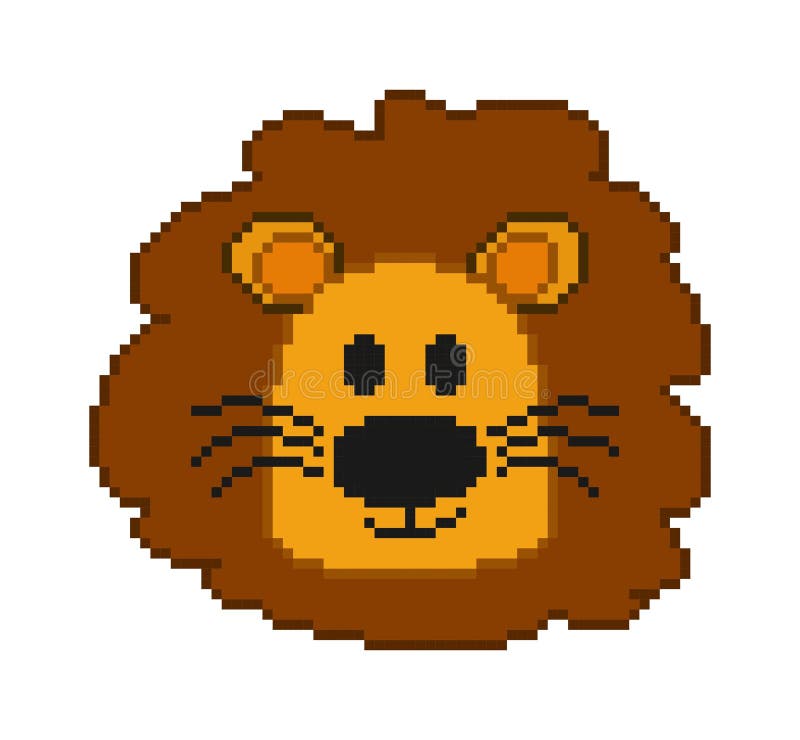 Pixel Lion Face Stock Illustrations – 107 Pixel Lion Face Stock ...