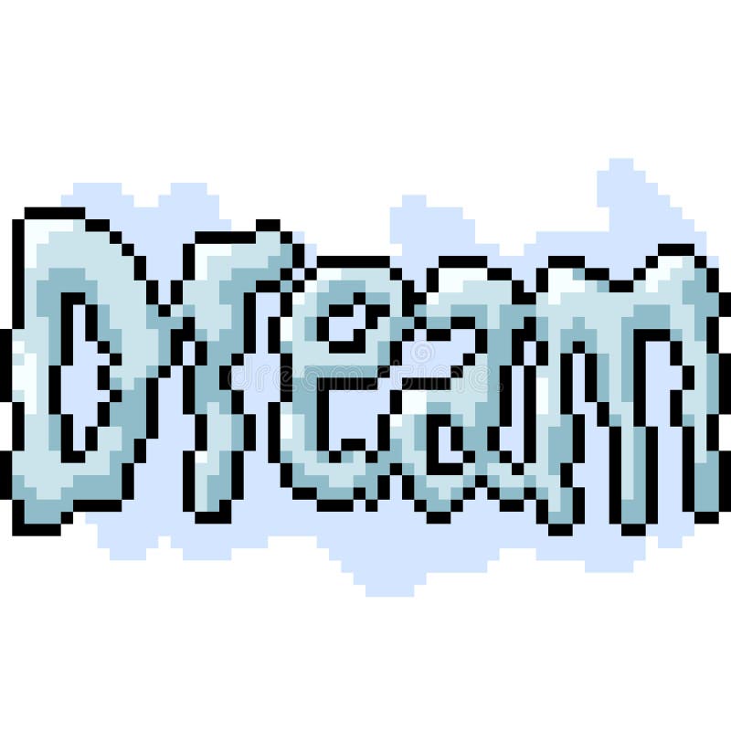Pixel Art of Smoke Dream Text Stock Vector - Illustration of cartoon ...