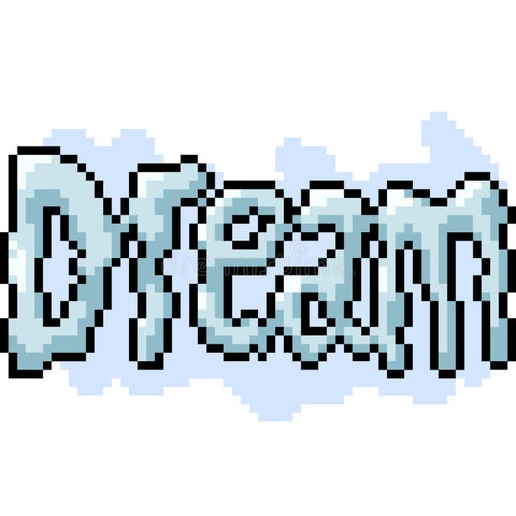 Pixel Art of Smoke Dream Text Stock Vector - Illustration of cartoon ...