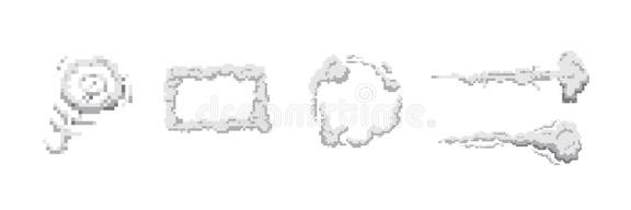Pixel Art Smoke Effects with Spiral, Frame, Cloud, and Trail Designs ...