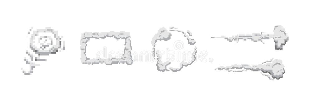 Pixel Art Smoke Effects with Spiral, Frame, Cloud, and Trail Designs ...