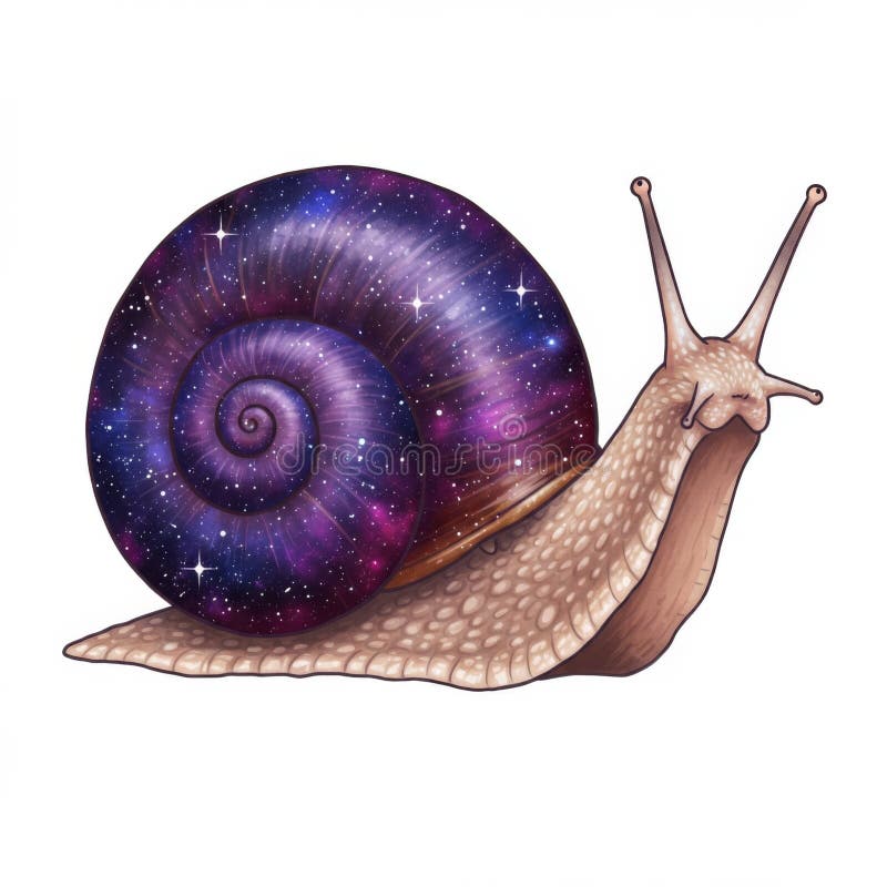 Pixel Art Snail with Galaxy Shell Stock Illustration - Illustration of ...
