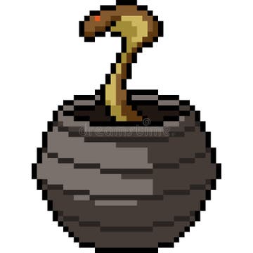 Pixel art snake in pot stock vector. Illustration of cartoon - 269180499