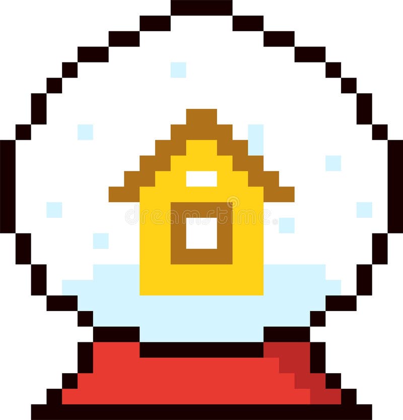 Pixel Art Snow Globe stock vector. Illustration of globe - 347236292