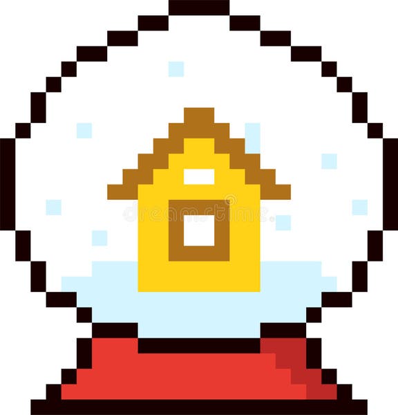Pixel Art Snow Globe stock vector. Illustration of globe - 347236292