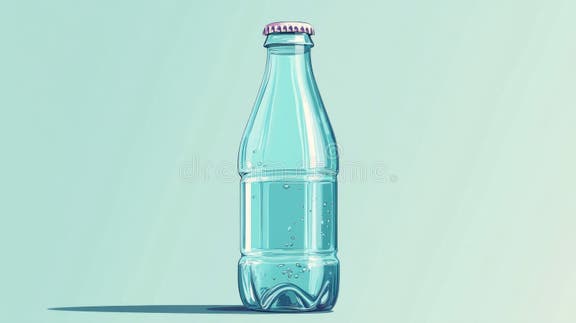 Pixel Art Soda Bottle on Light Blue Background Stock Illustration ...