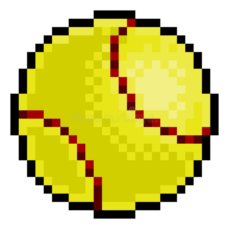 Pixel Art Softball Ball Sports Icon Stock Vector - Illustration of ...