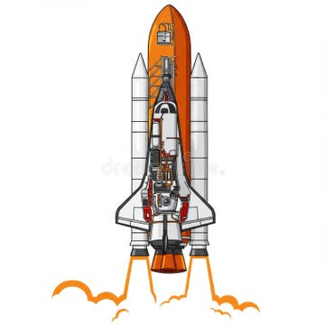Pixel Art Space Shuttle Launch Stock Illustration - Illustration of ...