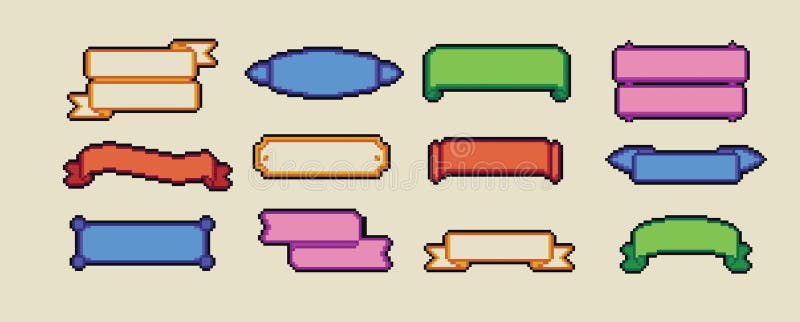 Pixel Art Speech Bubble. Dialogue Boxes, Retro 8 Bit Arcade Game Style ...