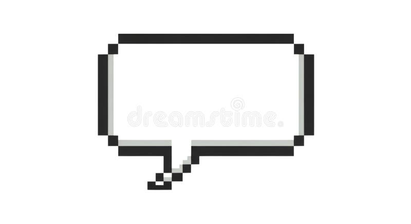 Pixel Speech Bubble Icon, 8-bit Style Message Box, Communication ...