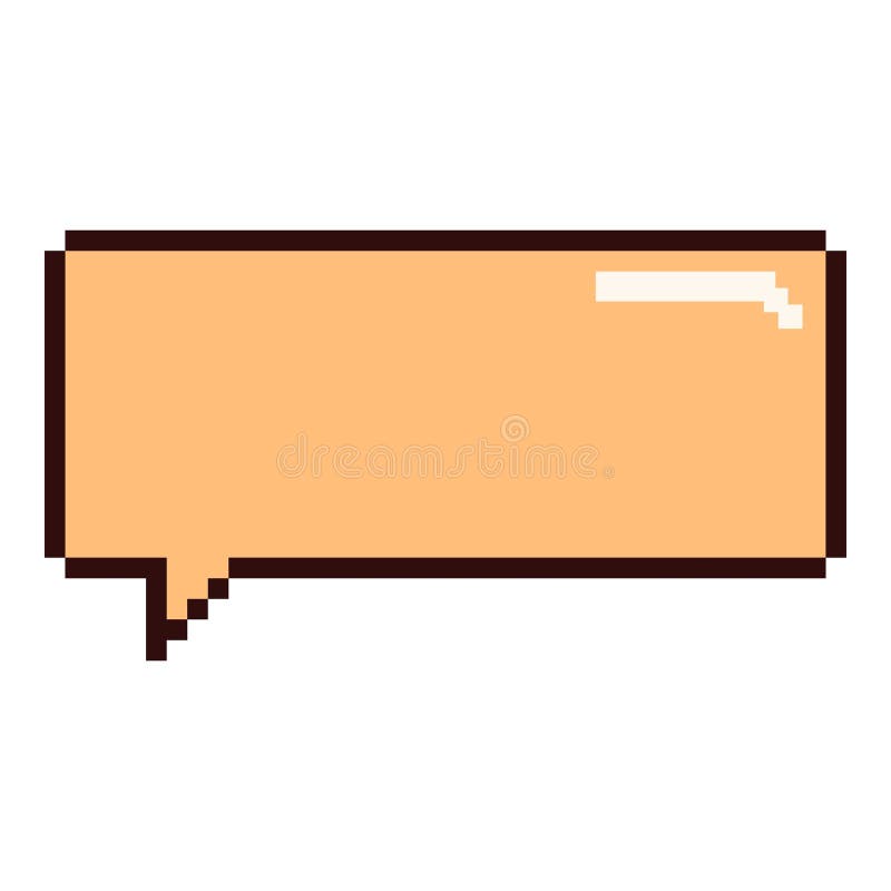 Pixel Art Speech Bubble Showing Blank Conversation Stock Vector ...