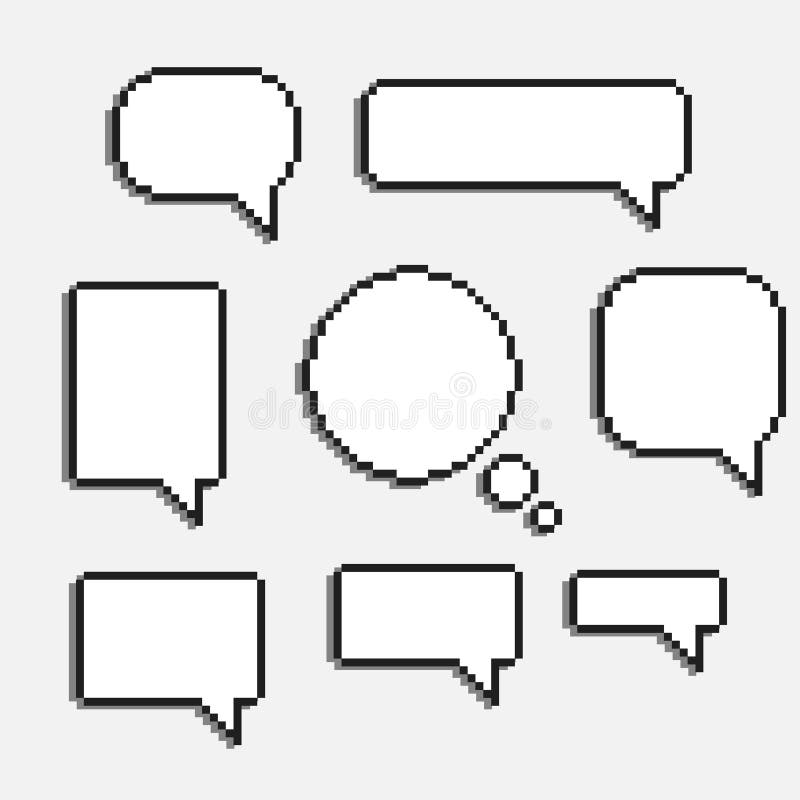 Pixel Art Speech Cloud Vector Stock Vector - Illustration of pixel ...