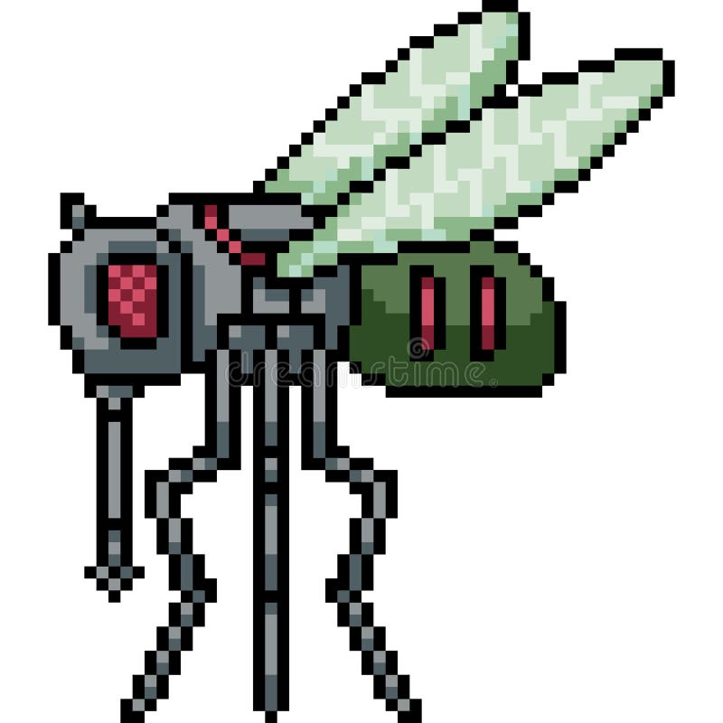 Pixel art of spy robot fly stock vector. Illustration of transparent ...