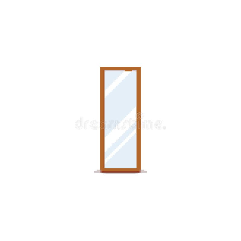 Pixel Art Square Mirror with Wooden Frame. Minimalistic Mirror Design ...