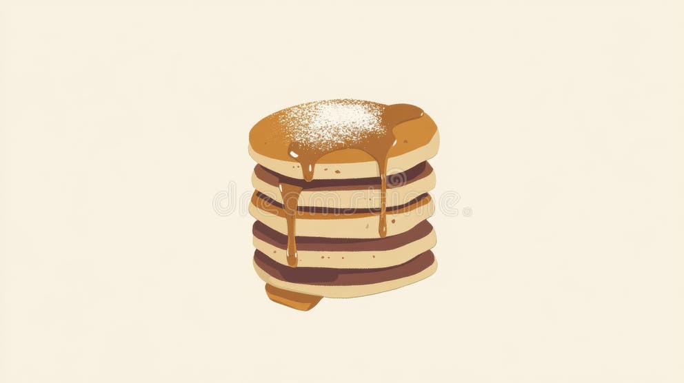 Pixel Art Stack of Pancakes with Syrup and Powdered Sugar Stock ...