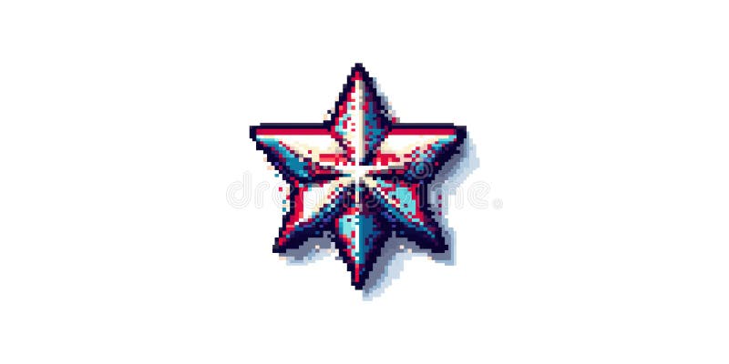 Pixel Art Star Design Isolated on Transparent Background Stock ...