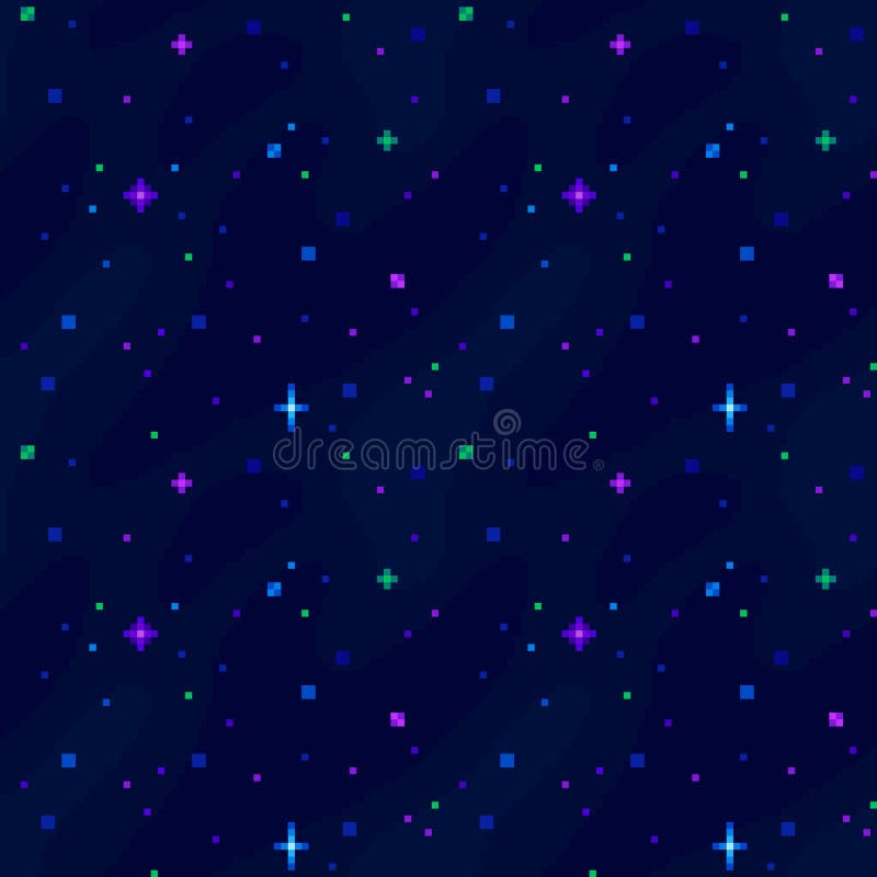 Pixel Art Star Sky at Night Stock Vector - Illustration of gray ...