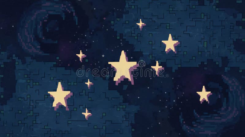 Pixel Art Starry Night, Abstract Space Background High Quality Image ...
