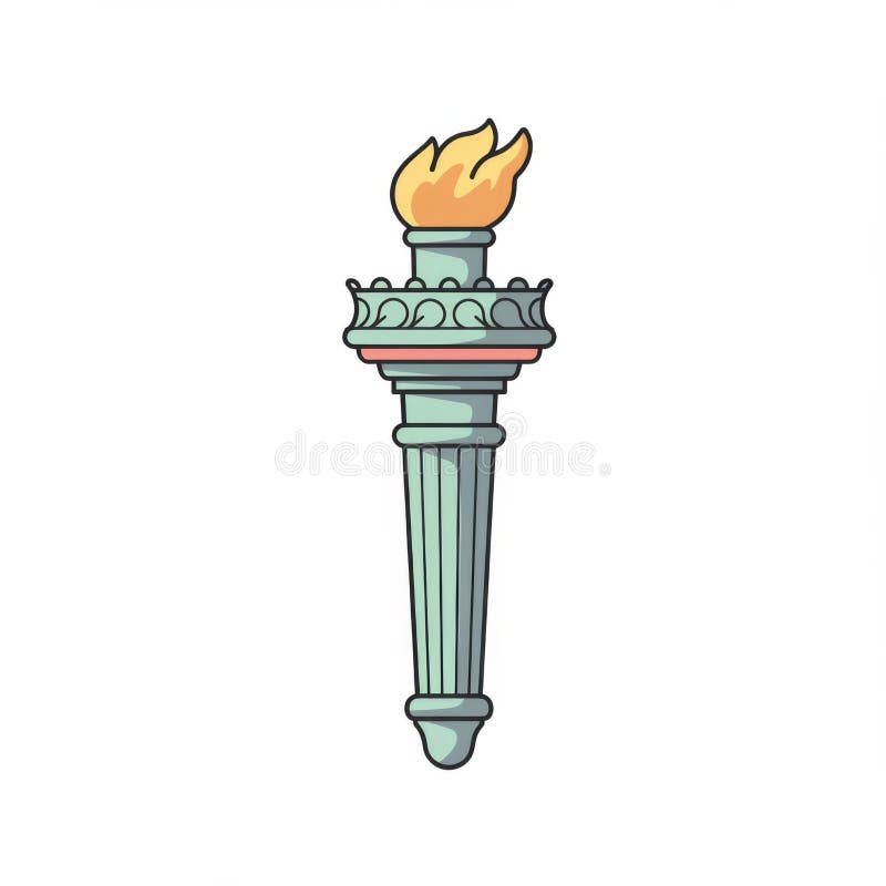 Pixel Art Statue Torch with Gold Flame Stock Illustration ...