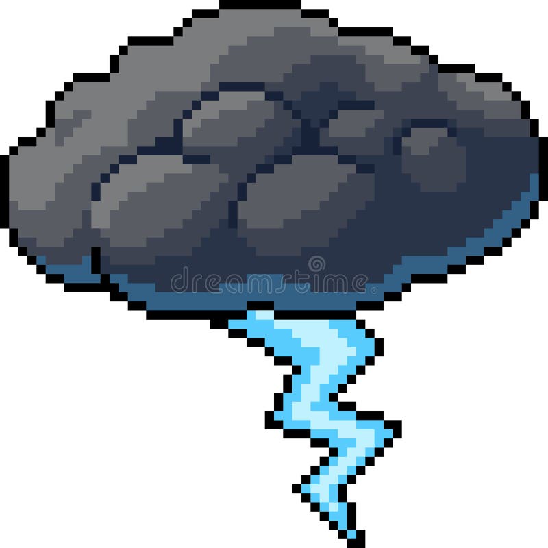 Pixel Art of Storm Cloud Symbol Stock Vector - Illustration of electric ...