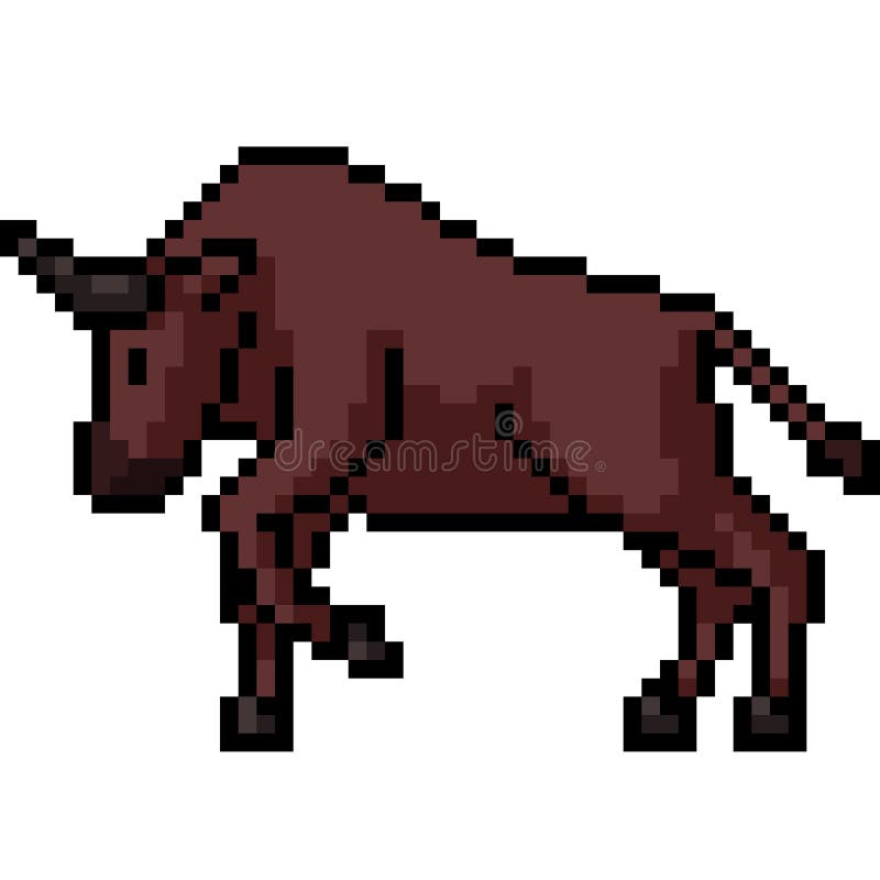 Pixel Art Bull Stock Illustrations – 603 Pixel Art Bull Stock ...