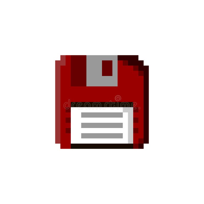 Pixel Art of Floppy Disk or Diskette. 8 Bit Diskette Isolated on White ...