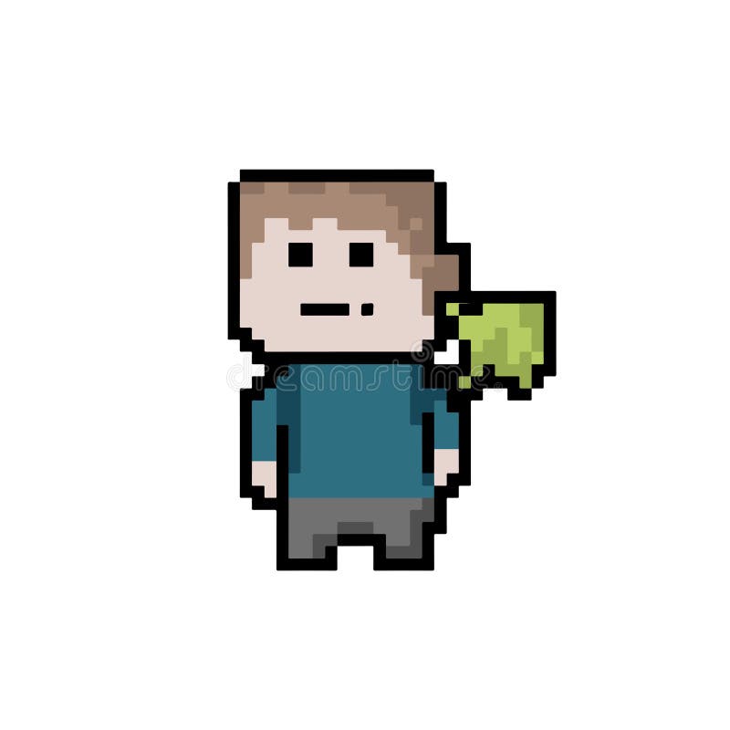 Pixel Art Style 8-bit Character. Isolated Vector Illustration Stock ...