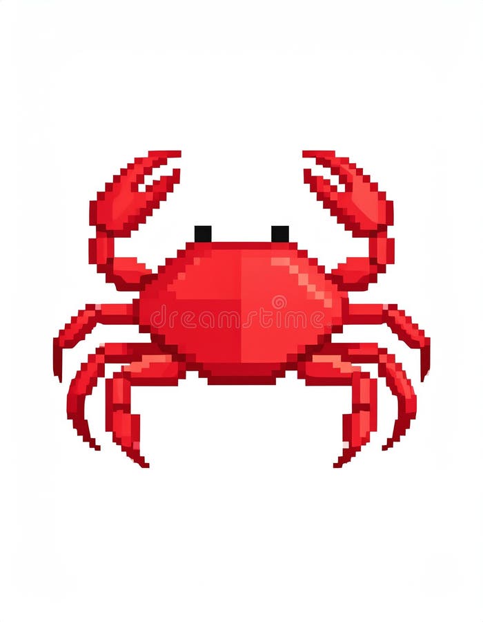 Red Pixel Art Crab Illustration Stock Illustration - Illustration of ...