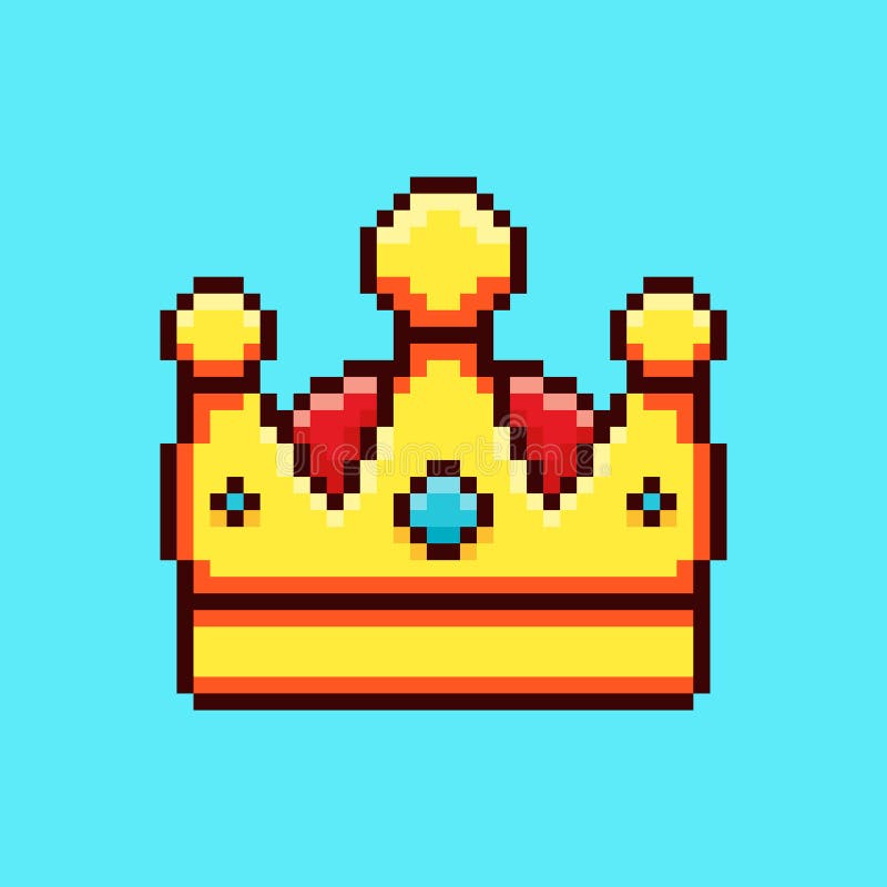Pixel Art Style Crown Design Stock Vector - Illustration of sticker ...