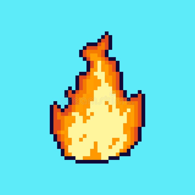 Pixel Art Style Fire Design Stock Vector - Illustration of flare, flame ...