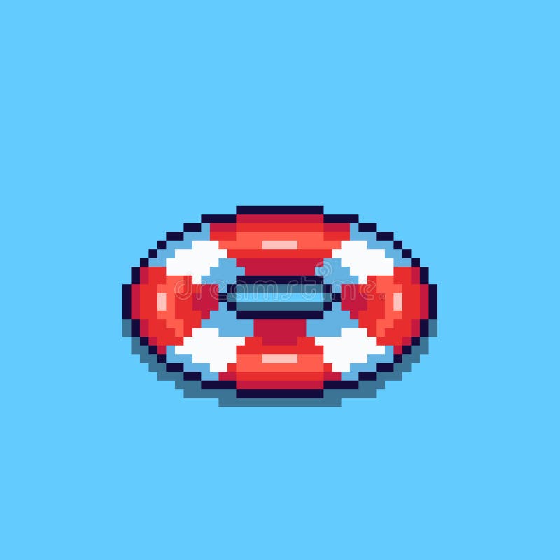 Pixel Art Style Float Ring Design Stock Vector - Illustration of rescue ...