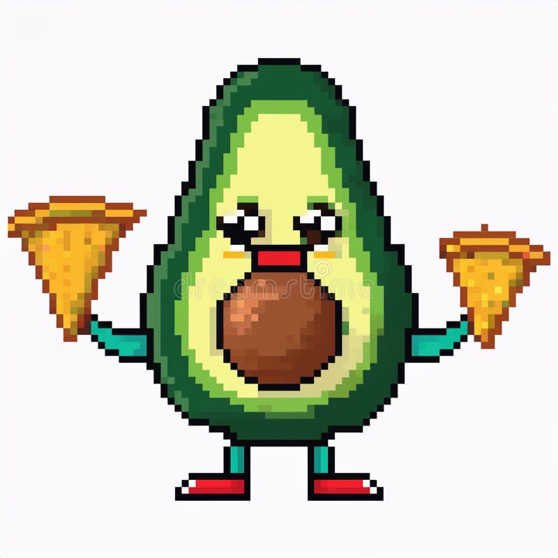 Pixel Art Style Pixelated Avocado Stock Photo - Image of pixelated ...