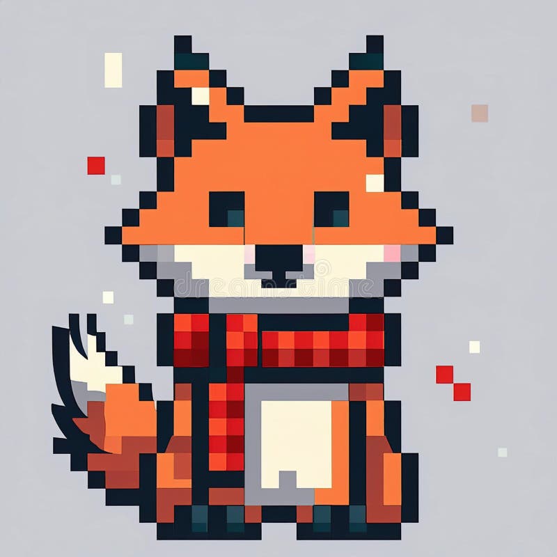 Pixel Art Style Pixelated Fox Stock Image - Image of game, superhero ...