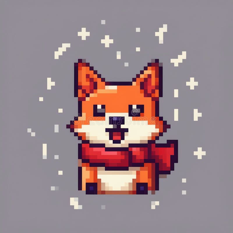Pixel Art Style Pixelated Fox Stock Image - Image of pixe, minimalist ...