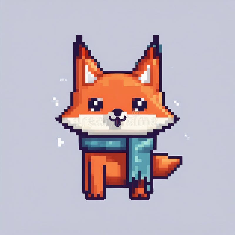 Pixel Art Style Pixelated Fox Stock Image - Image of superhero, drawing ...