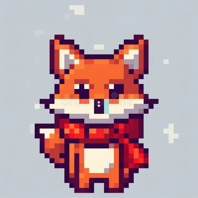 Pixel Art Style Pixelated Fox Stock Image - Image of retro, character ...