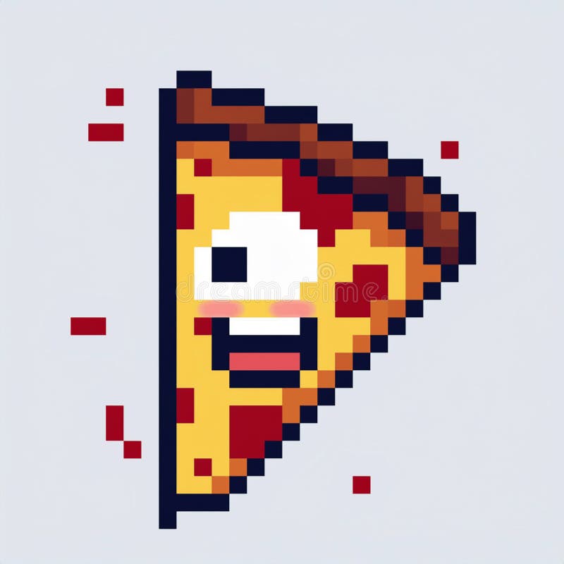 Pixel Art Style Pixelated Pizza Slice Stock Image - Image of pixelated ...