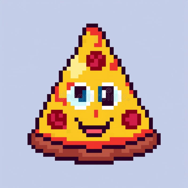Pixel Art Style Pixelated Pizza Slice Stock Photo - Image of vintage ...