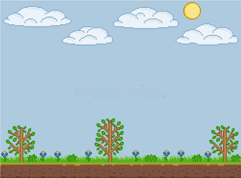 Pixel art sunny day stock vector. Illustration of summer - 53644484