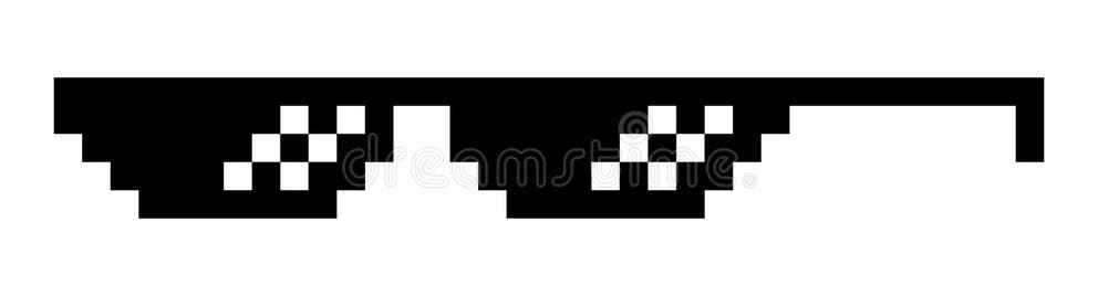 Pixel Glasses Side View, Simple Flat Pixel Art Shades Cool Thug Life ...