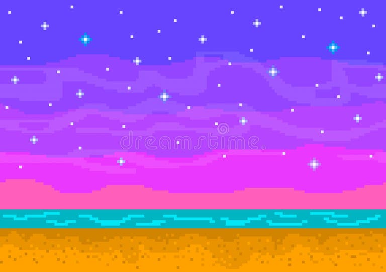 Pixel Art Sunset Stock Illustrations – 9,999 Pixel Art Sunset Stock ...
