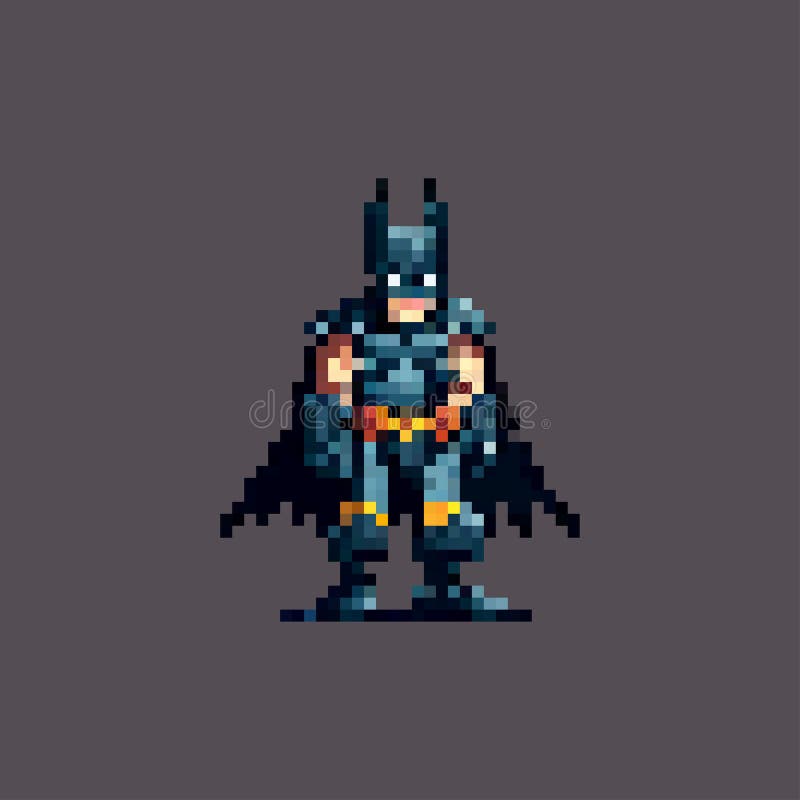 Pixel Art of a Superhero. Vector Illustration in a Flat Style Stock ...