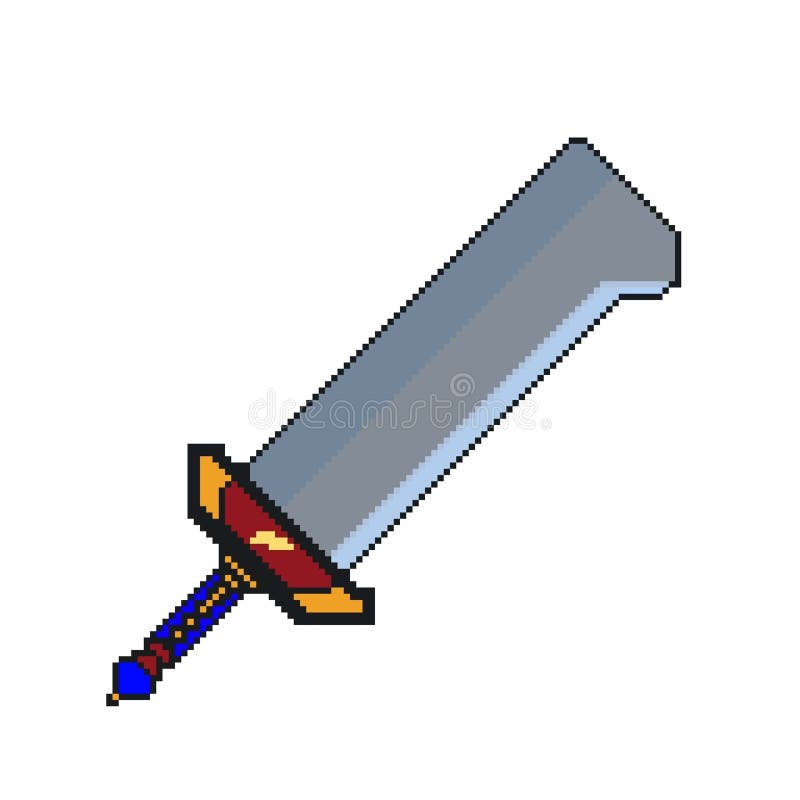 Pixel art of sword stock illustration. Illustration of weapon - 319333365
