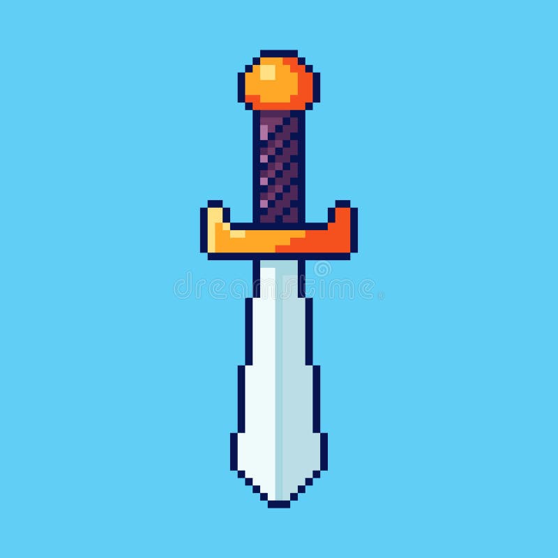 Pixel Art Sword Game Asset Design Stock Vector - Illustration of ...